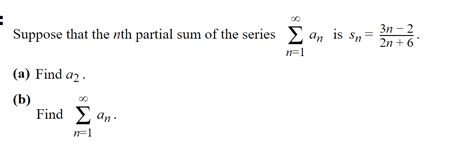 Solved Suppose That The Nth Partial Sum Of The Series