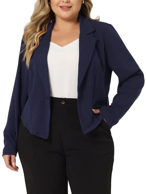Bargains Womens Plus Size Blazer V Neck Button