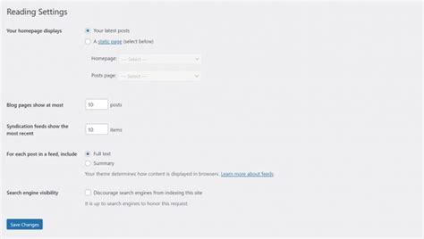 How To Configure Your Wordpress Reading Settings