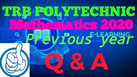 trb polytechnic mathematics previous year question and answer radius