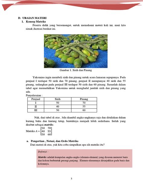 Materi Pengertian Matriks Transpose Kesamaan Pdf
