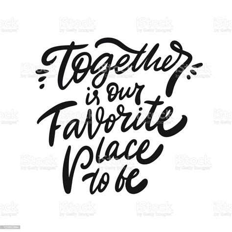 함께 우리가 가장 좋아하는 장소입니다 손으로 쓴 글자 문구입니다 검정색 텍스트입니다 벡터 그림입니다 흰색 배경에 격리 디자인에