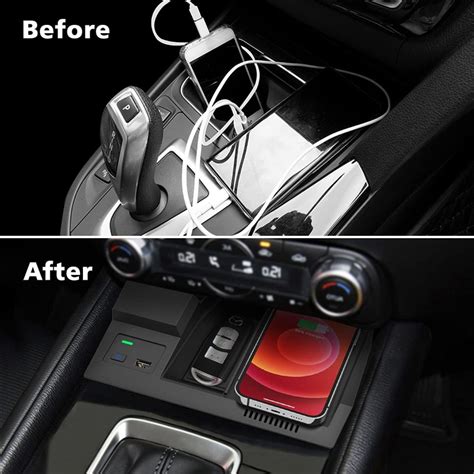 Wireless Car Charger Center Console Phone Charging Pad With Usb Port