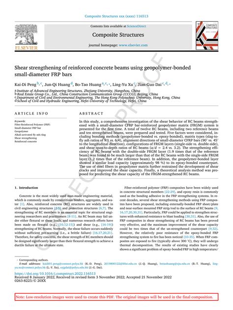 Pdf Shear Strengthening Of Reinforced Concrete Beams Using Geopolymer