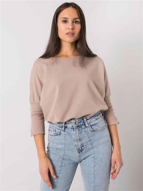 Тъмнобежова широка блуза от Hassina Selected