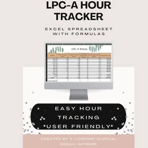 LPC Hour Tracker Excel Bundle Supervision Notes Supervision Hour Tracker Etsy