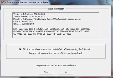 crash mta help me please client multi theft auto forums