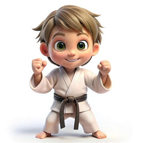 A Cartoon Character With A Black Belt Around His Waist Premium Ai