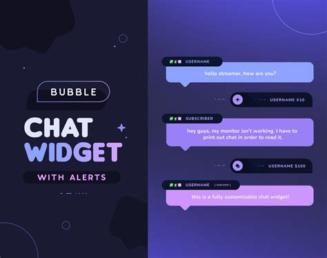 bubble chat widget with alerts sub mod and vip customizable minimal