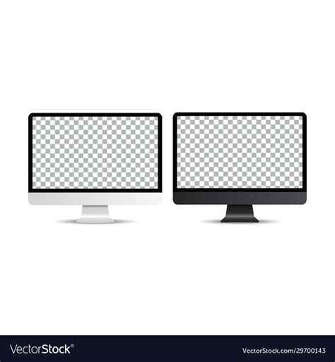 Realistic Computer Monitor Isolated On White Vector Image