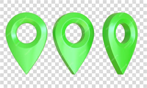 Premium Psd Realistic Map Pointer Isolated On White Background Green