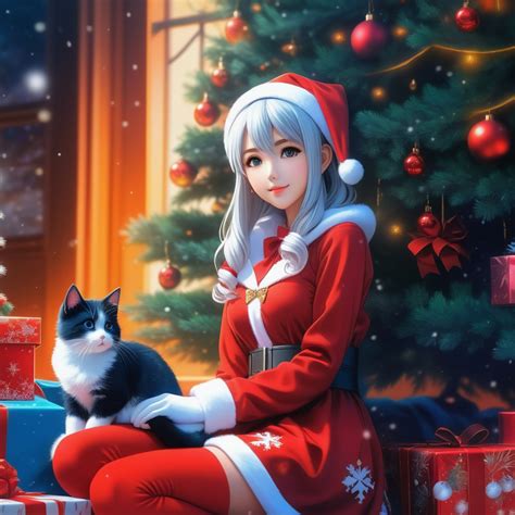 Download Ai Generated Santa Costume Woman Royalty Free Stock