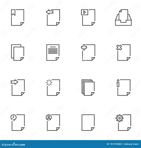 Ui Documents Line Icons Set Stock Vector Illustration Of Organizer
