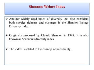 Biodiversity Indices Ppt Pptx