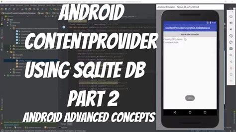 Android Database Content Provider Example Using Sqlite Database Part
