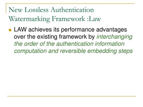Ppt Lossless Watermarking For Image Authentication A New Framework And An Implementation
