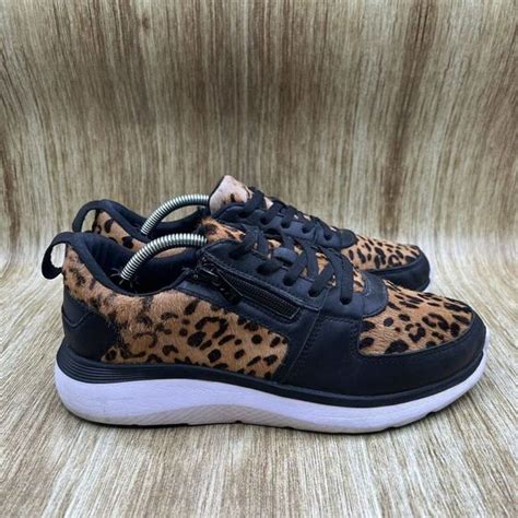 Vionic Shoes Vionic Womens Remi Casual Sneaker Leopard Print Cow Hair Leather Zipper Size 75