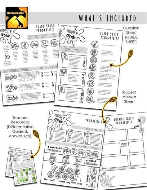 Probability Quiz Practice Activity Choose And Create Math Giraffe Shop