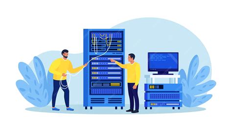 Premium Vector System Administrator Upkeeping Server Adjusting Network Pc Hardware Sysadmin