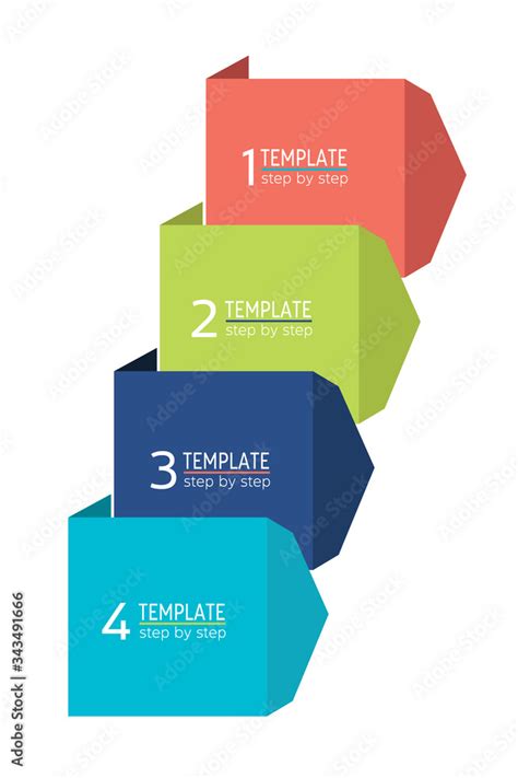 Four Step Chart Template Scheme Tab Infographic Step By Step Graphic Stock Vector Adobe Stock