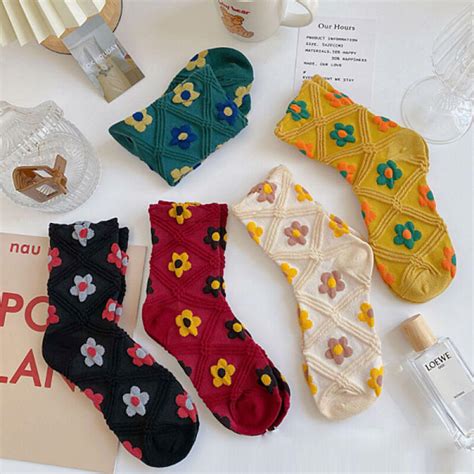 Poom 버너 꽃무늬 패턴 여성 양말