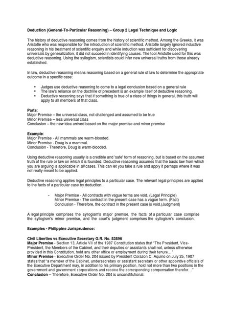 Deductive Method Pdf Deductive Reasoning Reason