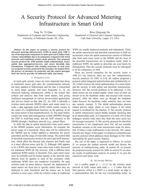 a security protocol for advanced metering infrastructure in smart grid