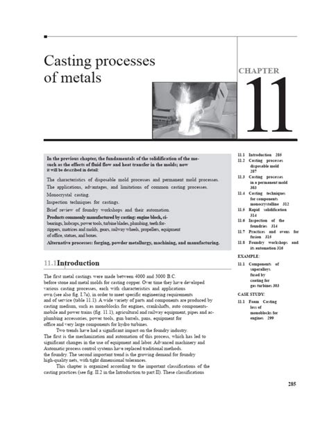 Metal Casting Processes Overview Pdf Casting Foundry