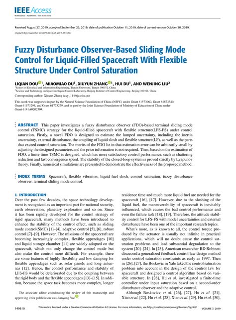 Pdf Fuzzy Disturbance Observer Based Sliding Mode Control For Liquid