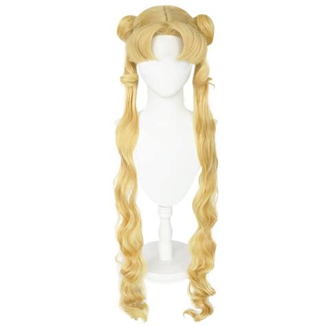 Anime Long Curly Blonde Sailor Moon Tsukino Usagi Cosplay Wig Hallowee