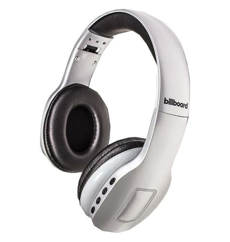 Billboard 향상된 베이스 컨트롤 및 마이크가 있는 블루투스 무선 접이식 헤드폰 화이트 13063 티몬