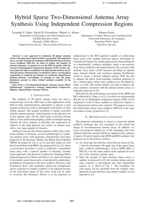 PDF Hybrid Sparse Two Dimensional Antenna Array Synthesis Using Independent Compression Regions