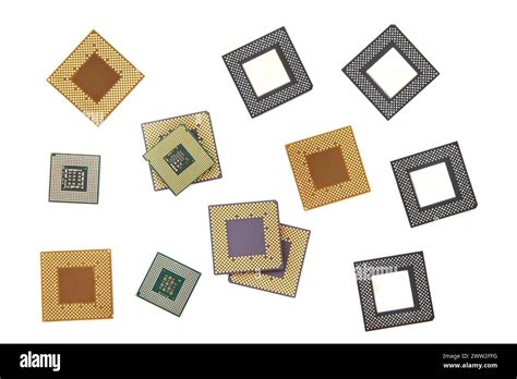 CPU Microprocessors Isolated On The White Background Stock Photo Alamy
