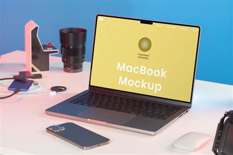 Free Studio Table Macbook Mockup Psd Psfiles