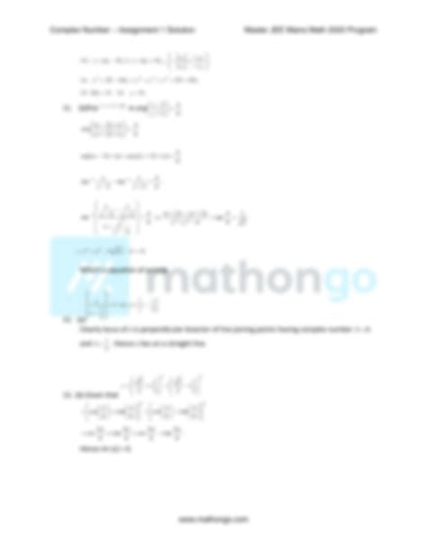 Solution Complex Number Sheet 1 Solution Mathongo Studypool