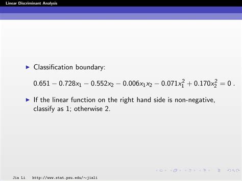 Linear Discriminant Analysis