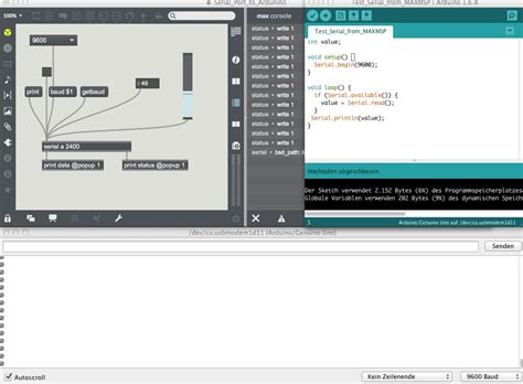 Cannot Send Via Serial Port Data From Maxmsp To Arduino Interfacing W Software On The