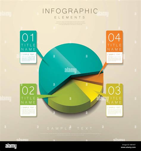 Realistic Vector Abstract 3d Pie Chart Infographic Elements Stock