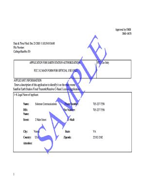 Fillable Online FCC Form Earth Station Authorization Application Fax Email Print PdfFiller