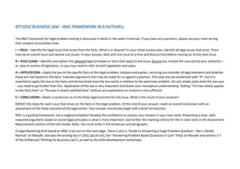 Irac Framework And Legal Reasoning Grid Warning Tt Undefined