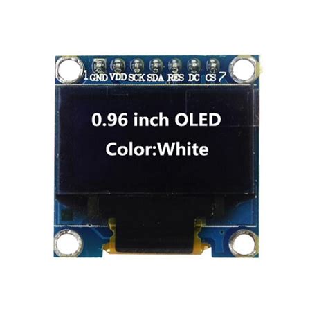 ماژول نمایشگر Oled سفید تک رنگ 0 96 اینچ 7 پین با رابط Spi عصر الکترونیک