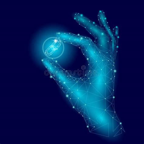 Low Poly Hand Scan Cyber Security Personal Identification Fingerprint Handprint Id Code