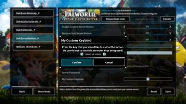 Mod Config Menu UI At Palworld Nexus Mods And Community