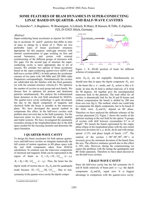 Pdf Some Features Of Beam Dynamics In Superconducting Linac Based On Quarter And Half Wave