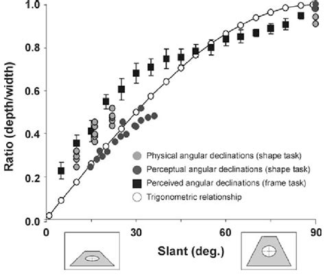 Relationship Of Physical And Perceptual Angular Declination With