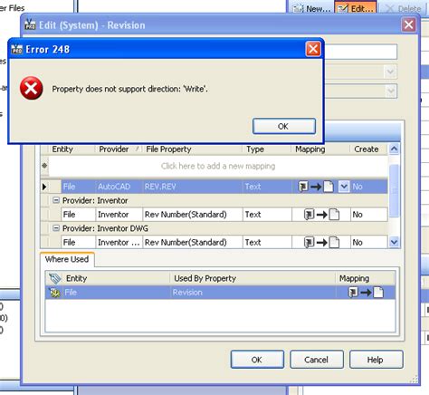 Vault 2011 Mapping Properties Autodesk Community