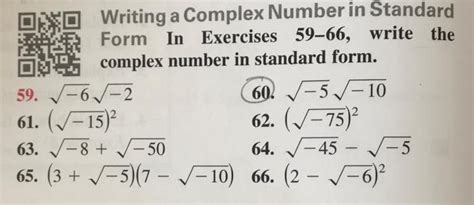 Solved Writing A Complex Number In Standard Form In