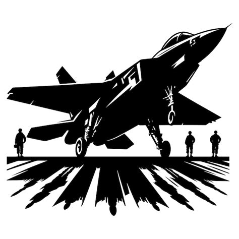 Premium Vector Fighter Jet Airplane Silhouette Flat Vector