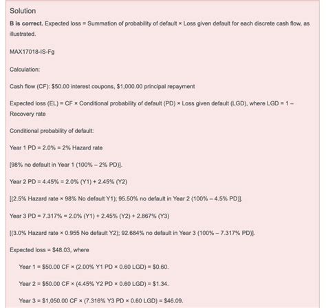 Calculating Expected Loss Cds Vs Credit Analysis Rcfa