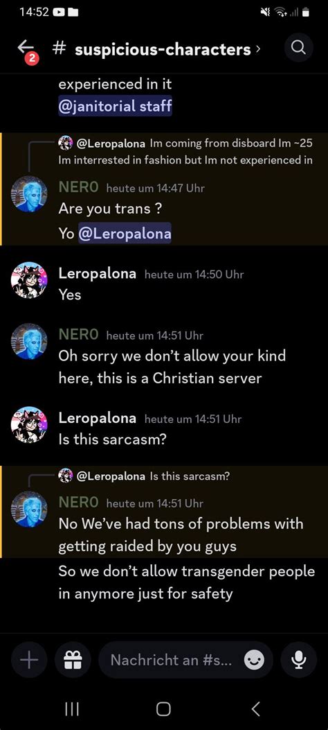 Wierd Interaction I Had On Discord Rtrans